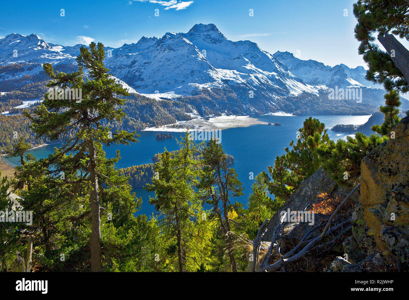 Switzerland, Upper Engadine, Lake Sils Stock Photo - Alamy