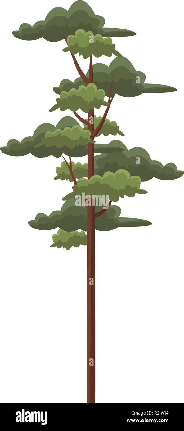 Tree nature landscape cartoon vector illustration graphic design Stock ...