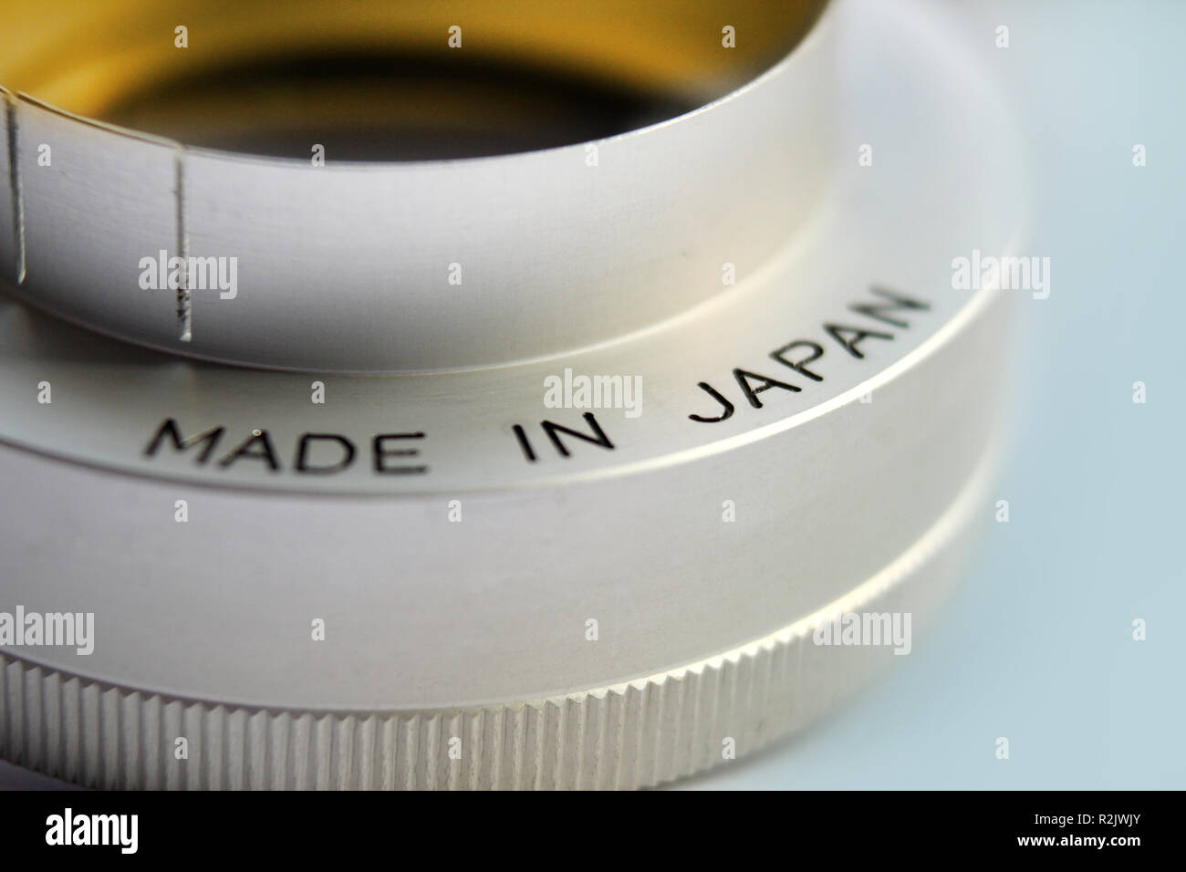 Polaroid lens made in japan, close-up Stock Photo - Alamy