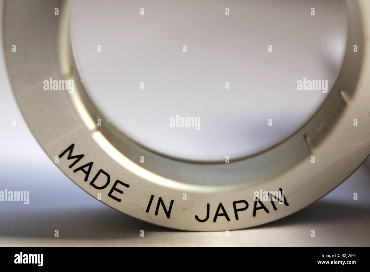 Polaroid lens made in japan, close-up Stock Photo - Alamy