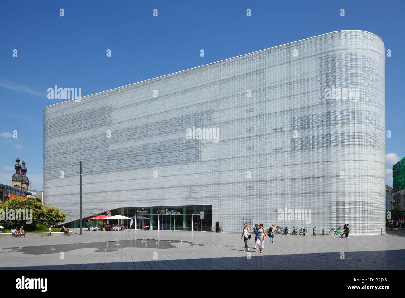 Glass facade of the cultural building forum confluentes hi-res stock ...