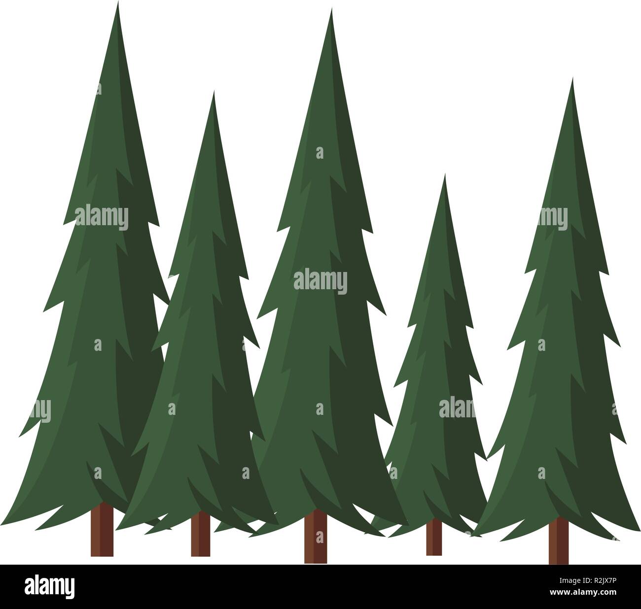 Trees nature landscape cartoon vector illustration graphic design Stock ...