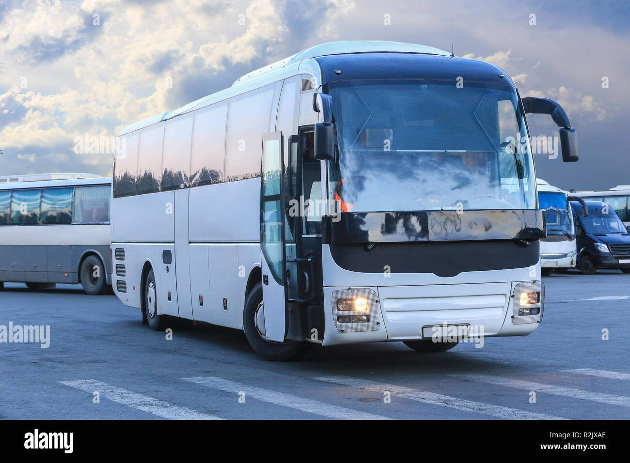Bus parking lot hi-res stock photography and images - Alamy