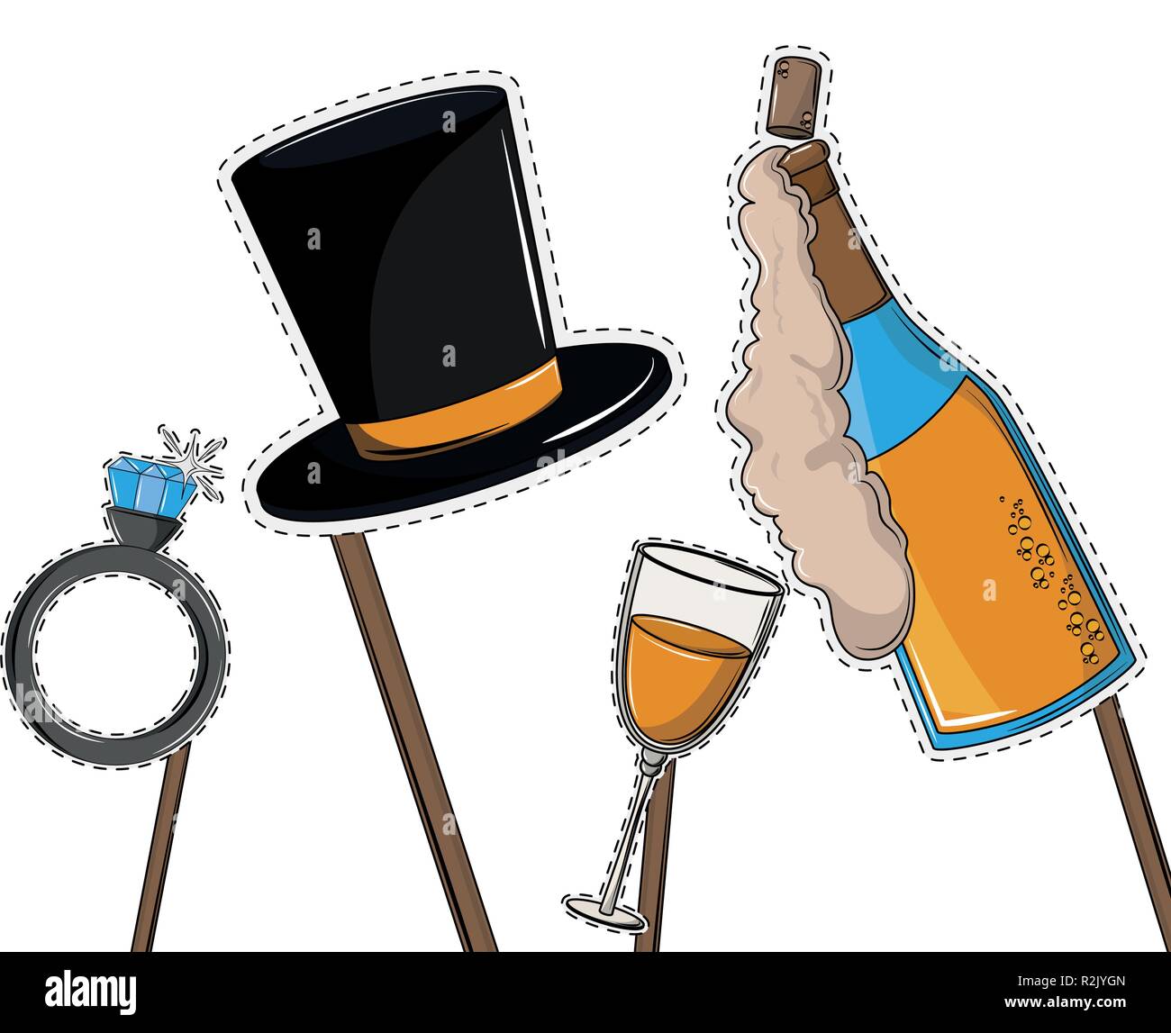 Booth prop party and fashion elements vector illustration graphic ...