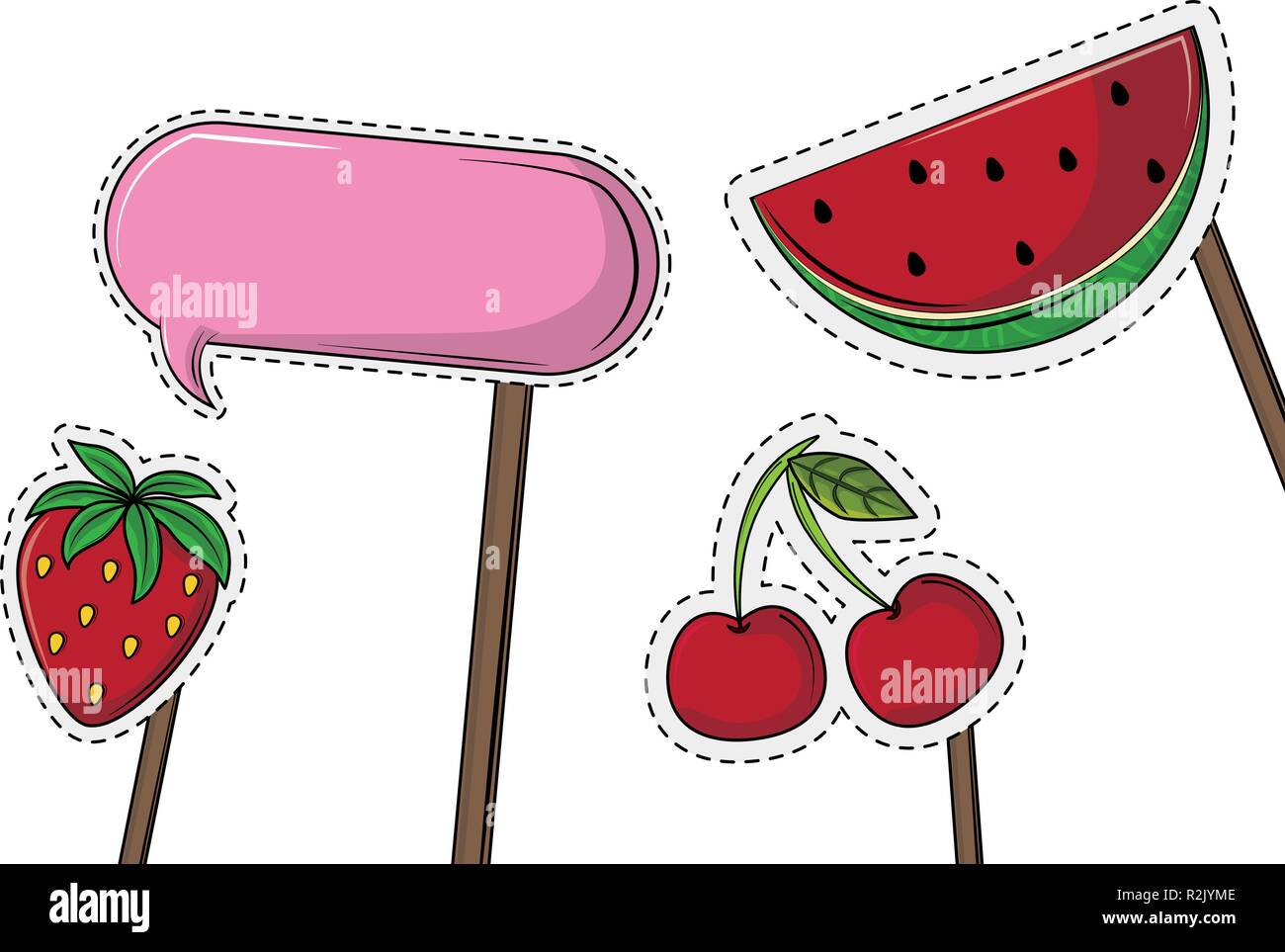 Booth prop party and fashion elements vector illustration graphic ...