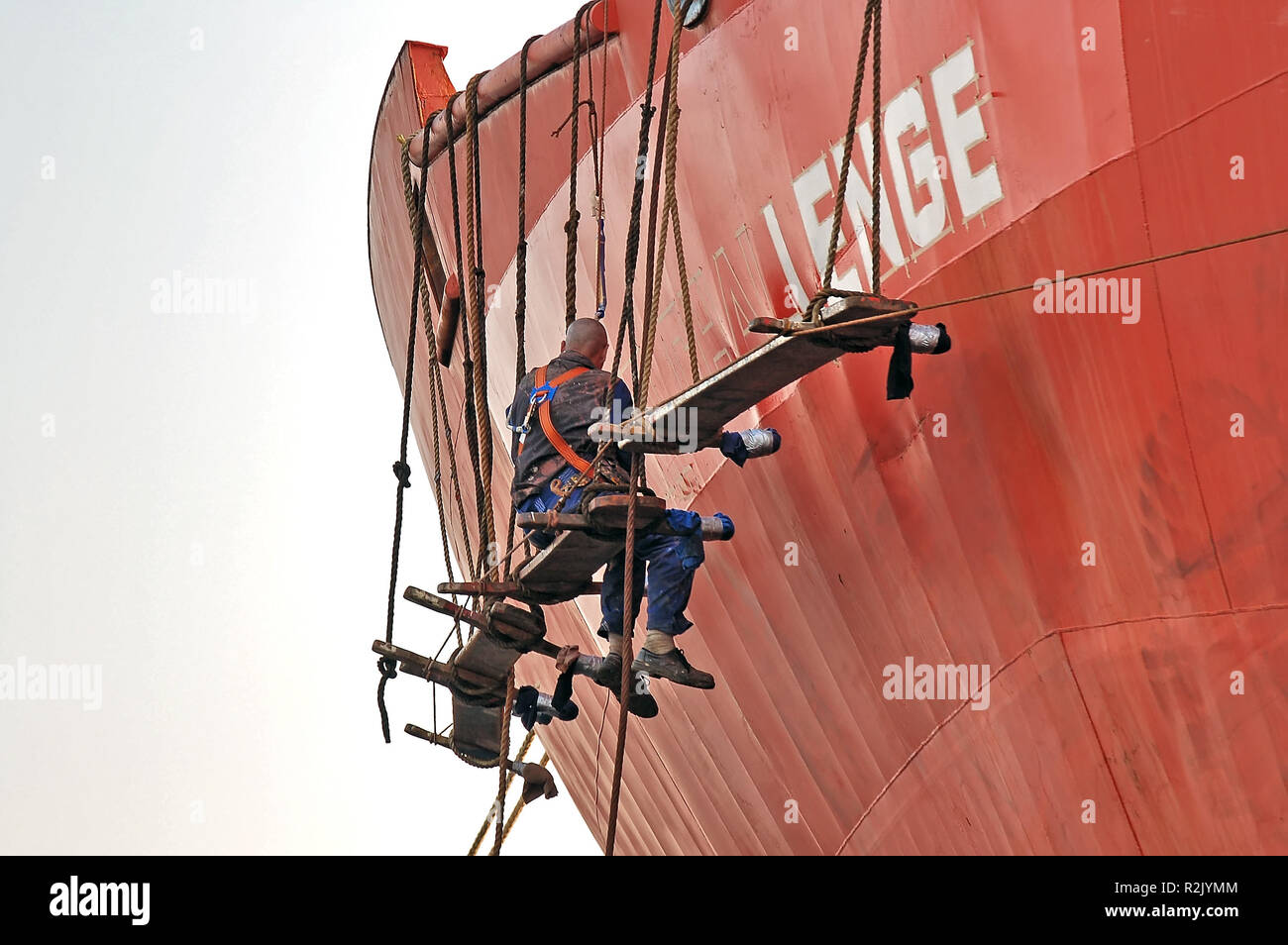 Suspension bridge worker height hi-res stock photography and images - Alamy