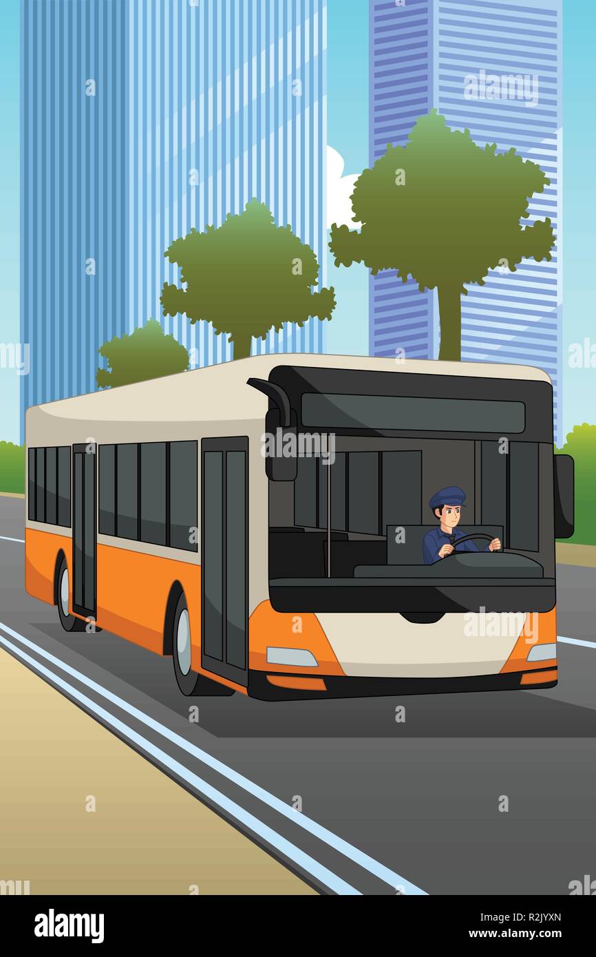 Bus driving Stock Vector Images - Alamy