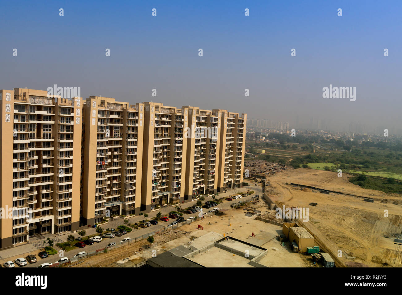 Gurgaon, India - Circa 2018: Housing sociery skyscrapers and buildings ...