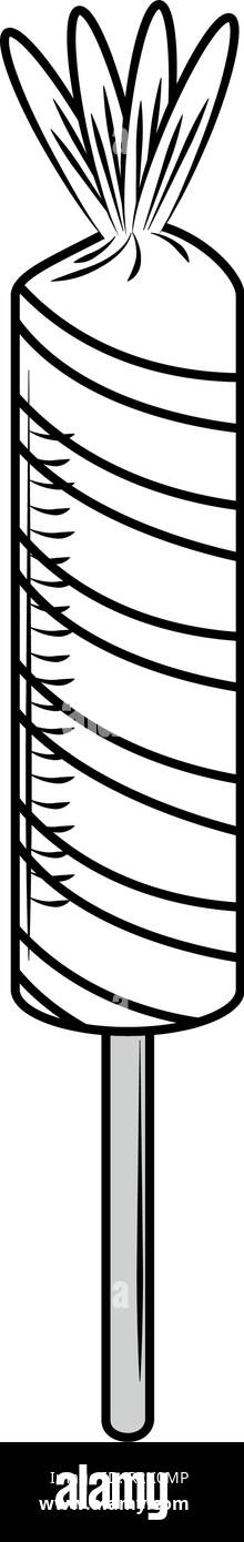 Sweet lollipop candy black and white vector illustration graphic design ...