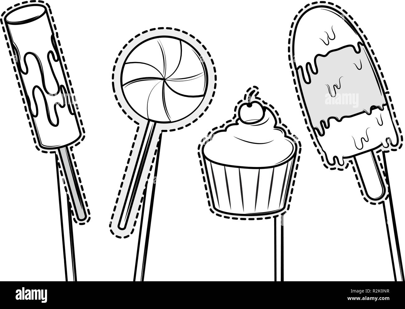 Booth prop party and fashion elements black and white vector ...