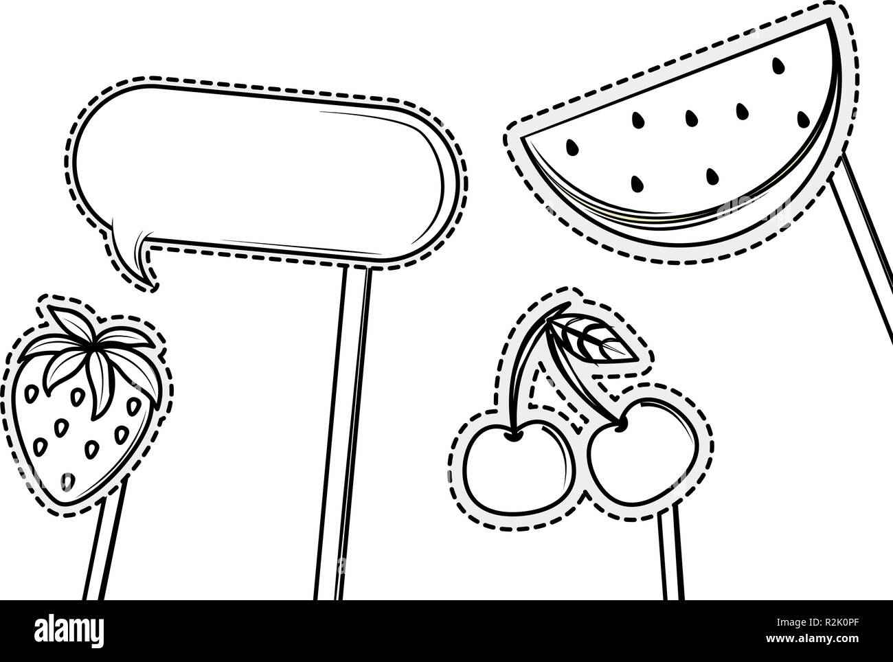 Booth prop party and fashion elements black and white vector ...