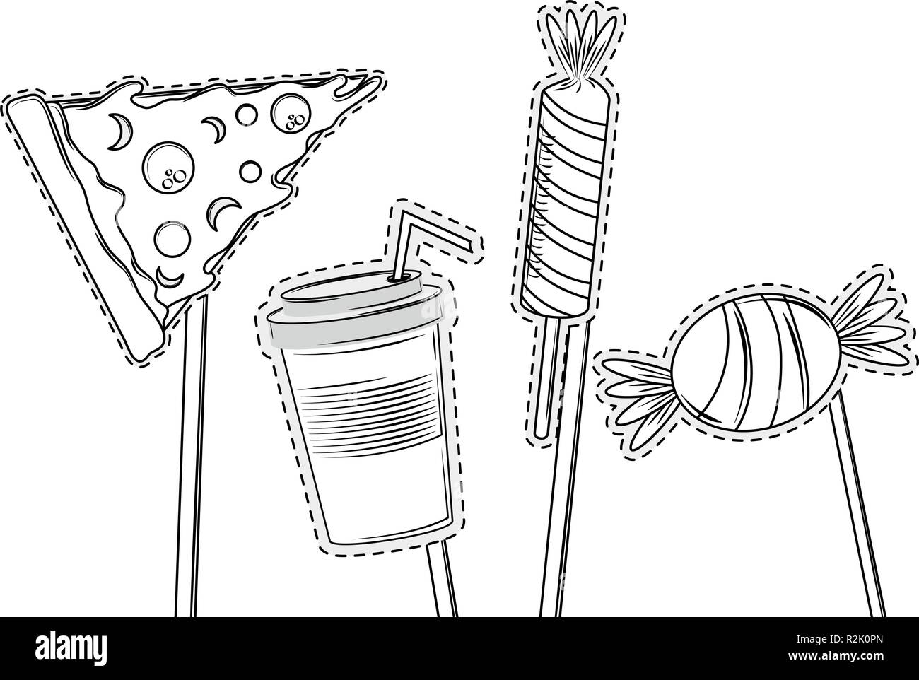 Booth prop party and fashion elements black and white vector ...