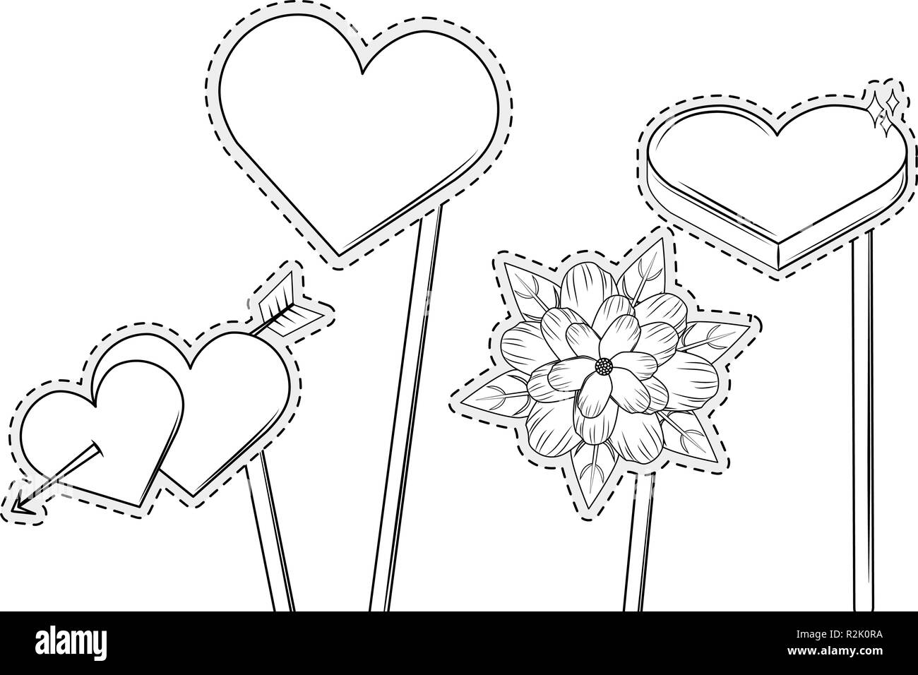 Booth prop party and fashion elements black and white vector ...