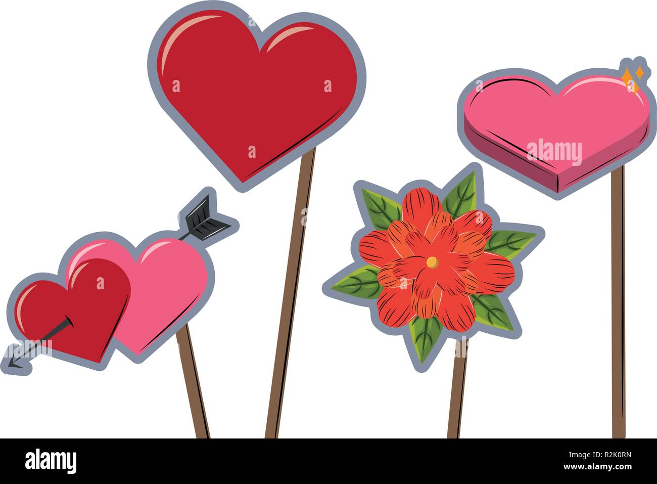 Booth prop party and fashion elements vector illustration graphic ...