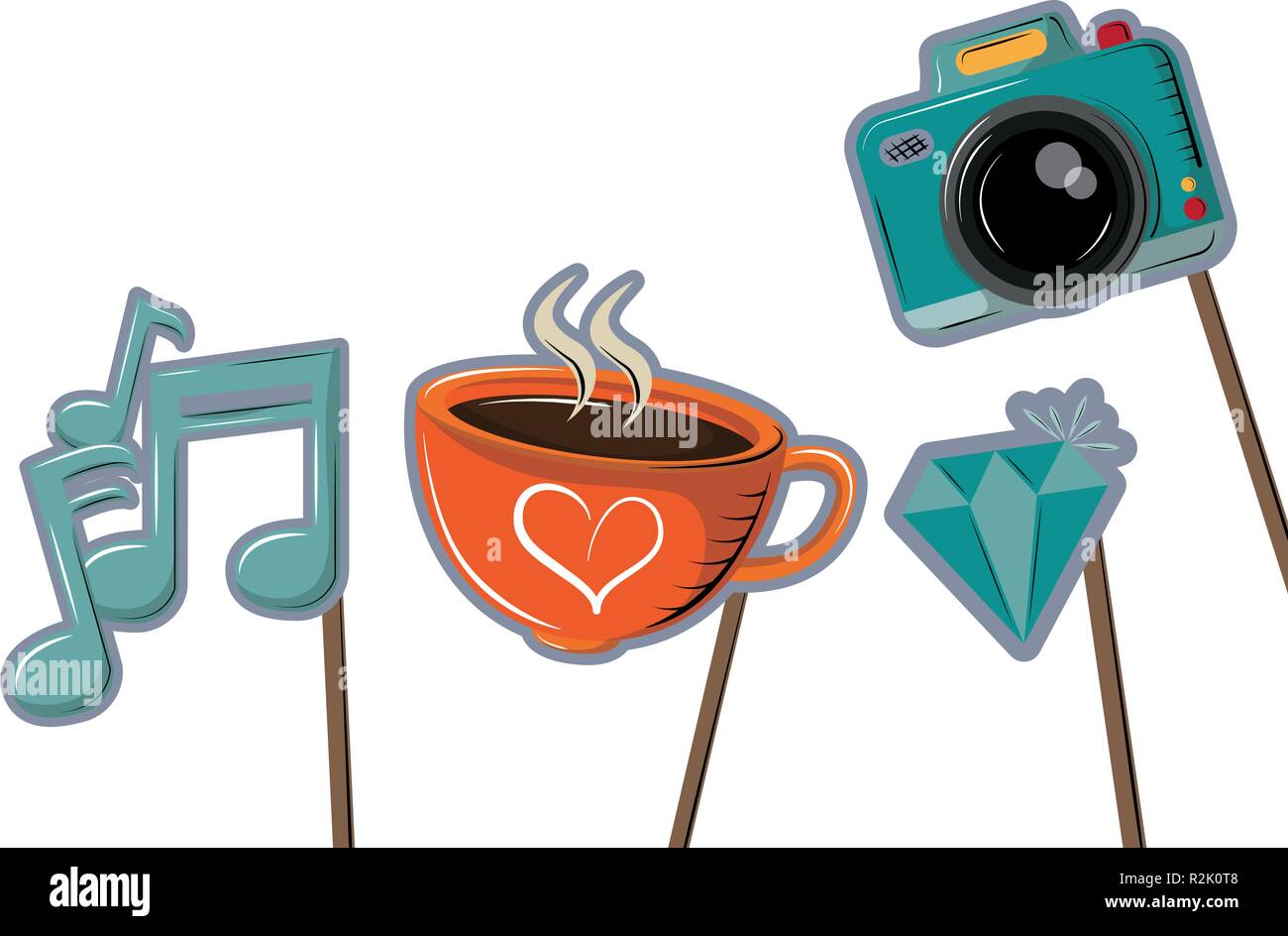 Booth prop party and fashion elements vector illustration graphic ...