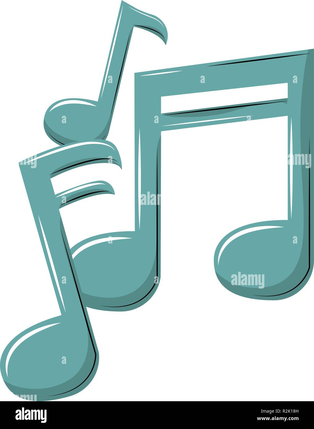 Music notes cartoon vector illustration graphic design Stock Vector ...