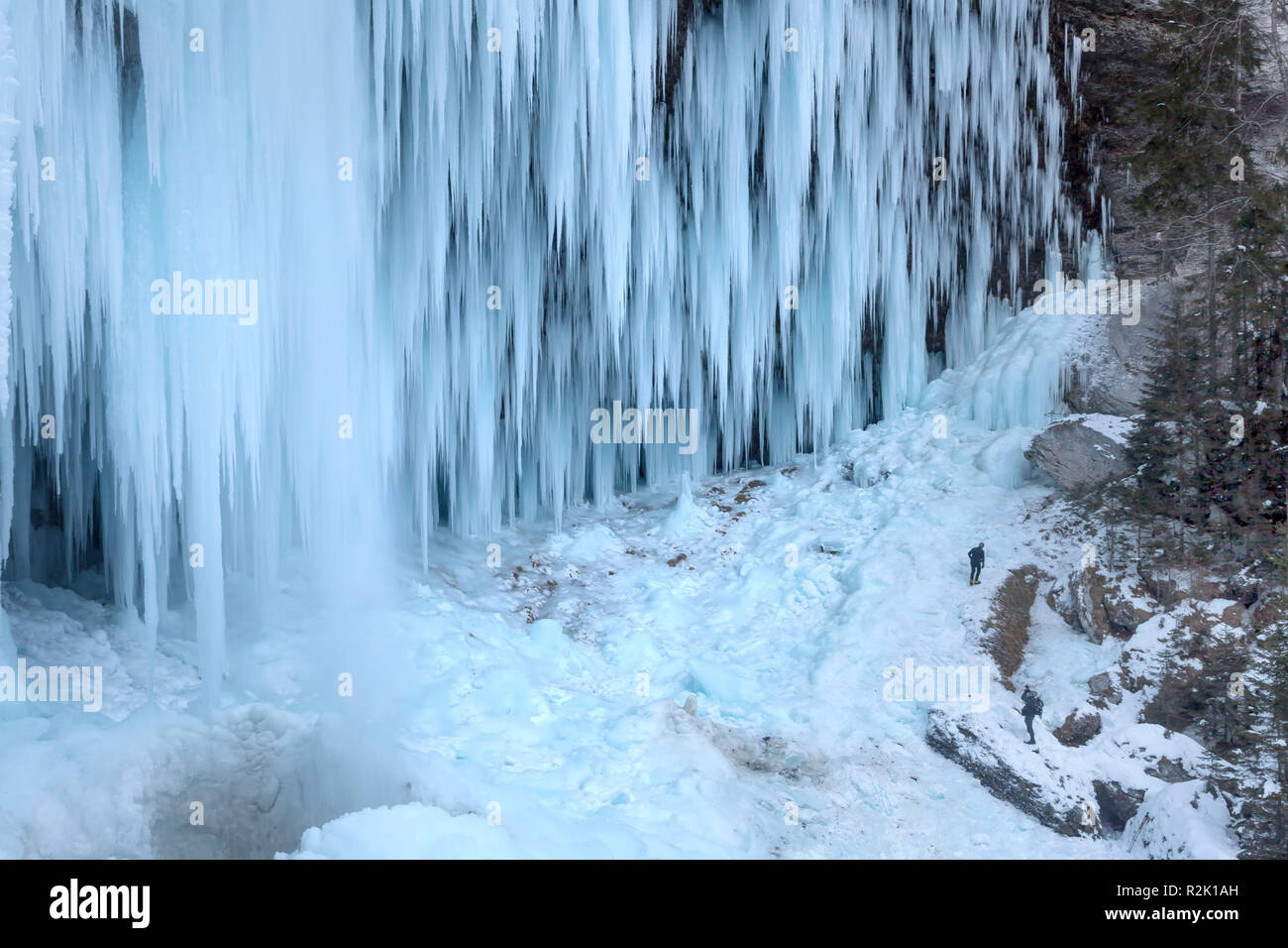iced waterfall in Slovenia Stock Photo - Alamy