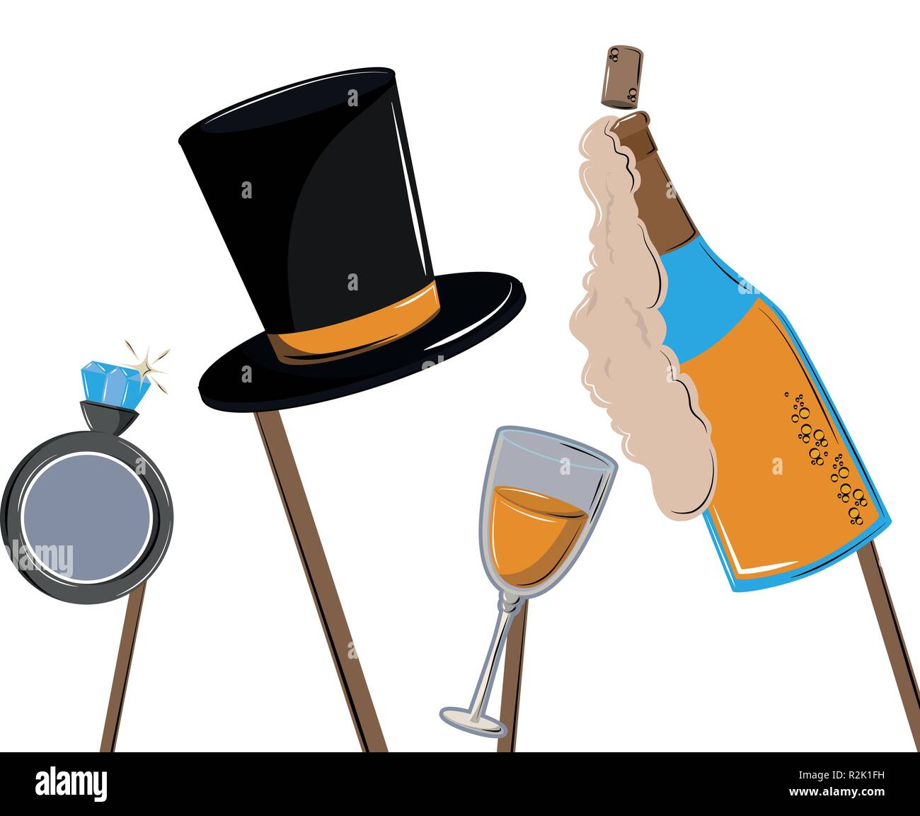 Booth prop party and fashion elements vector illustration graphic ...