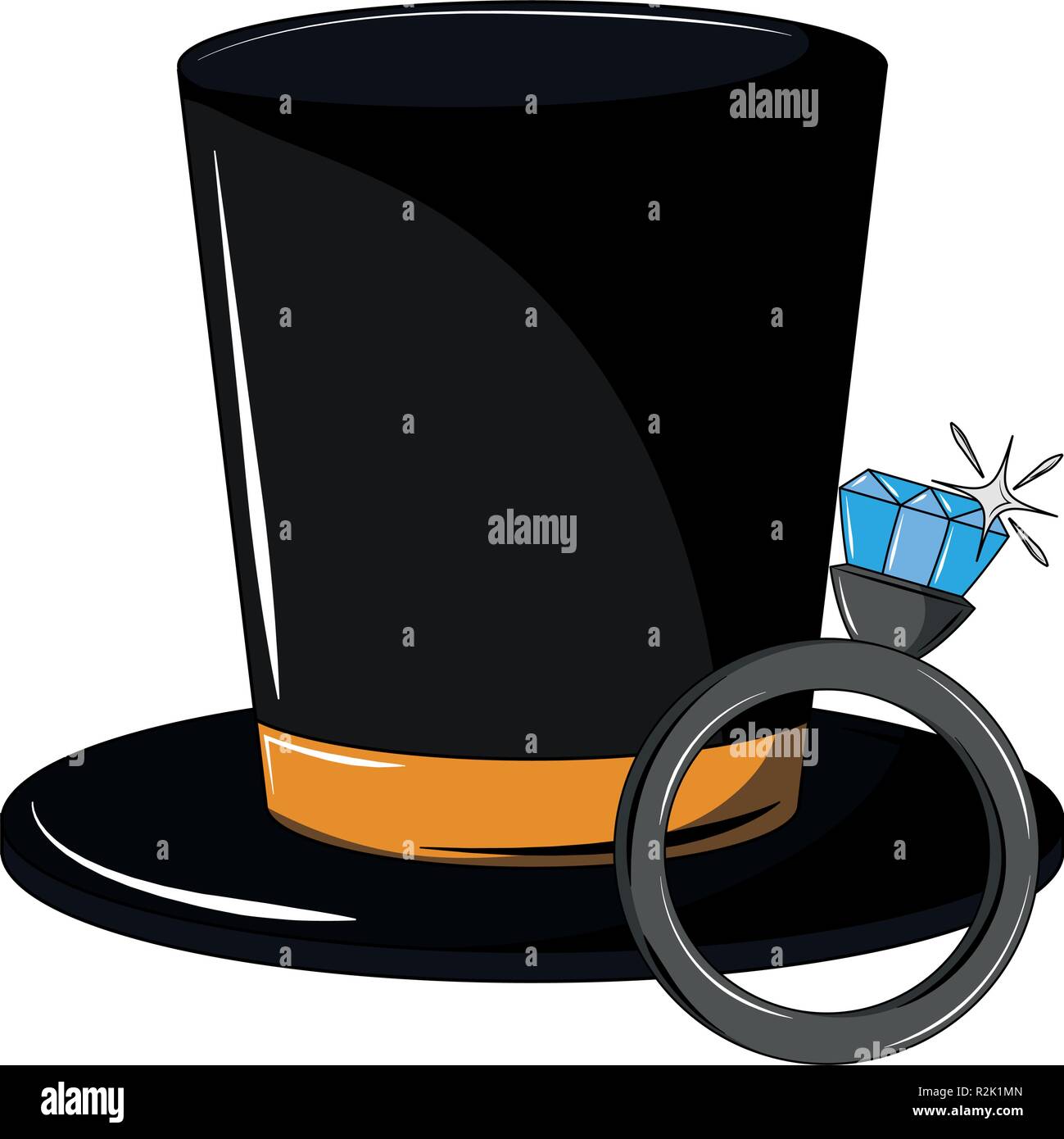 Vintage male hat and wedding ring vector illustration graphic design ...