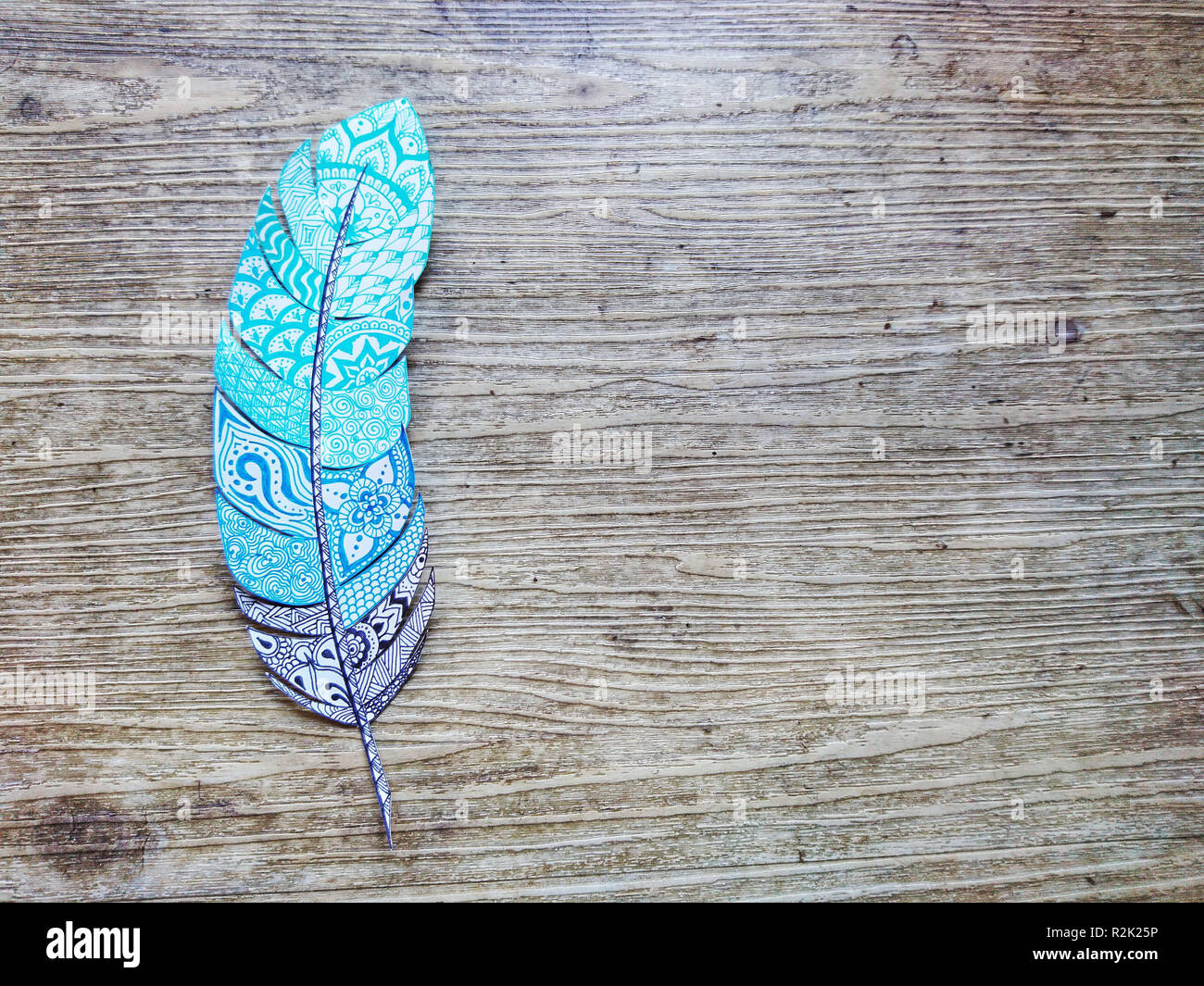 Feather, drawn, pattern, wood Stock Photo - Alamy