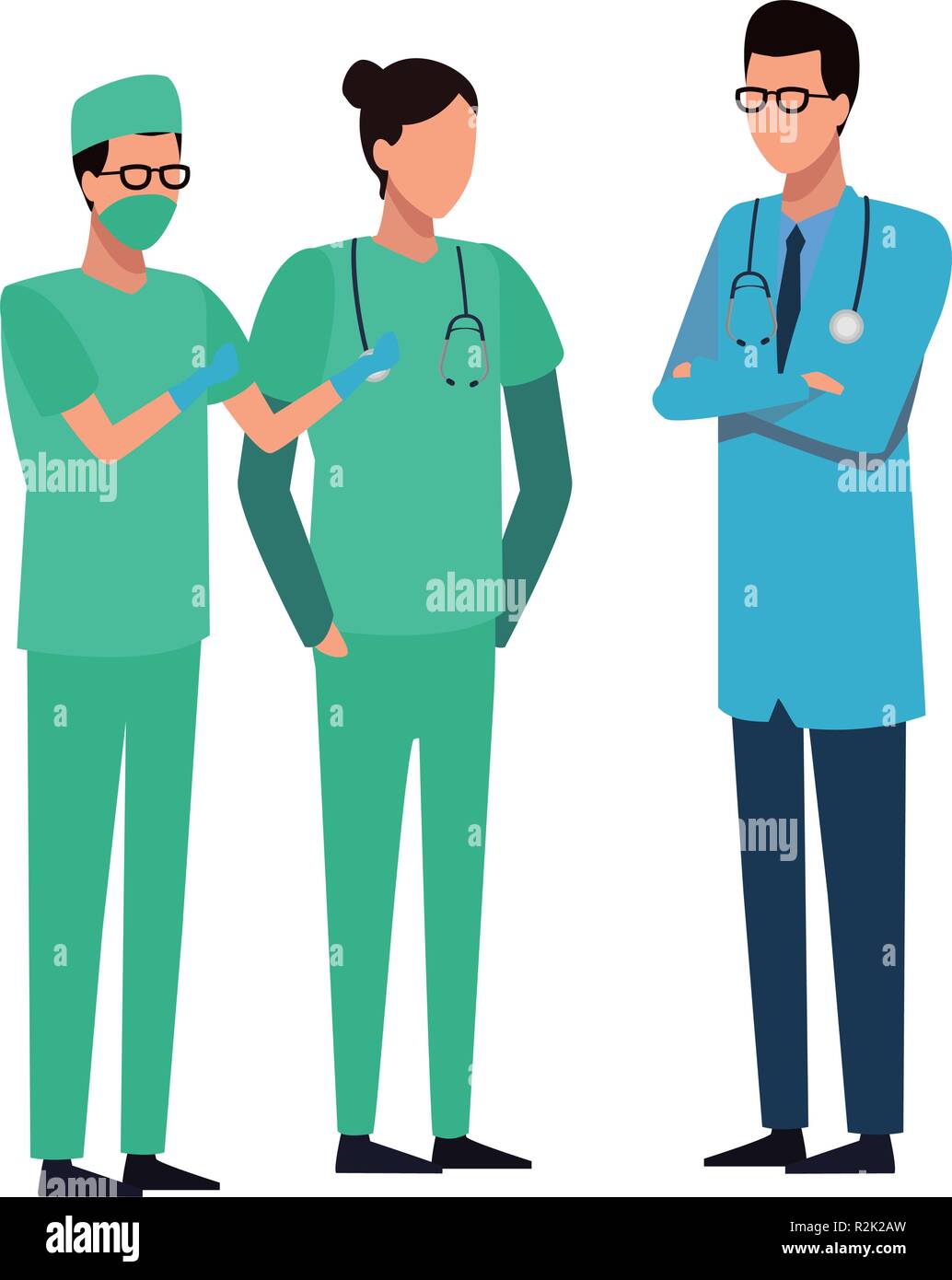 Doctors medical teamwork avatar vector illustration graphic design ...
