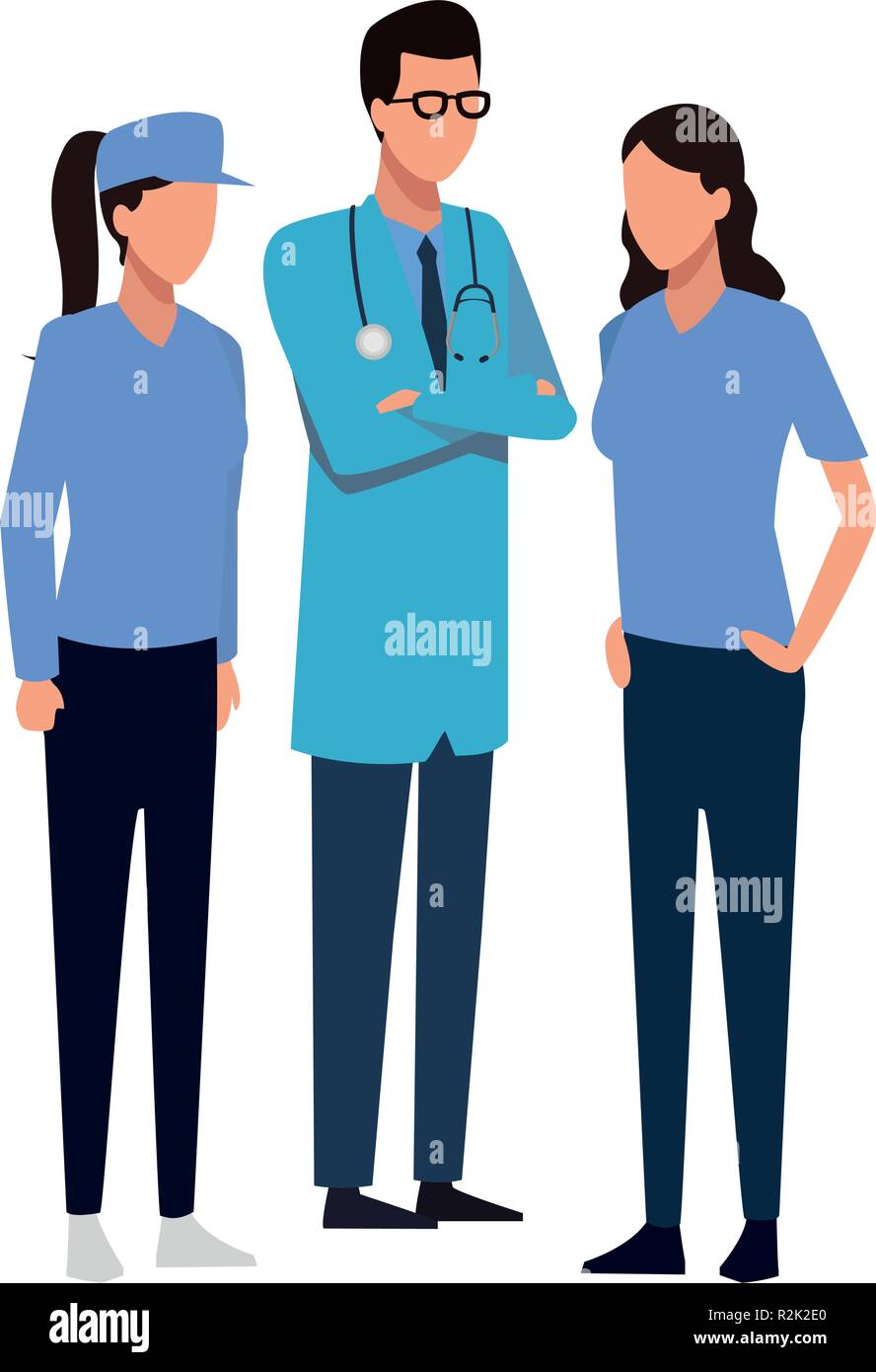 Doctor with women patients vector illustration graphic design Stock ...
