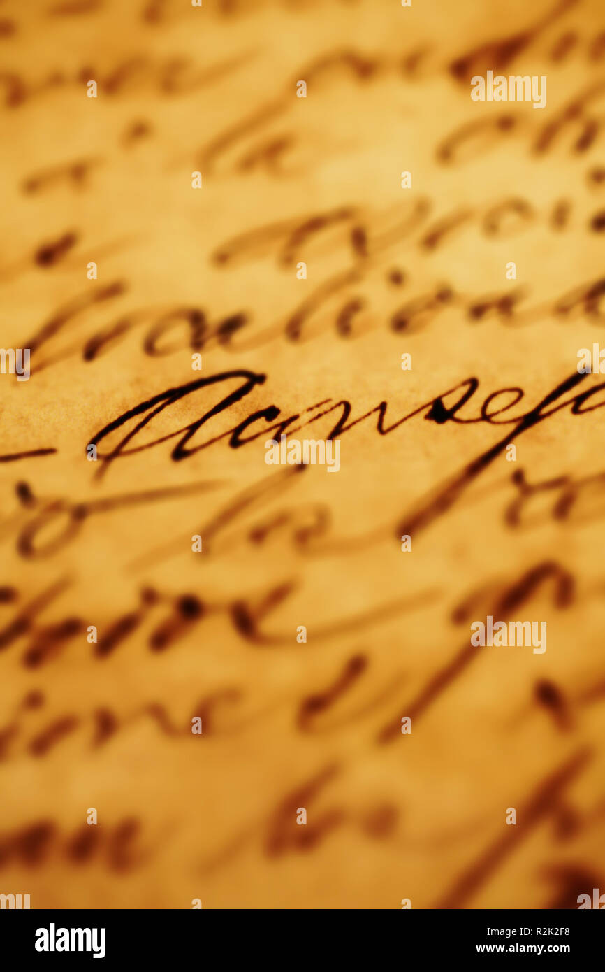 old hand lettering Stock Photo - Alamy