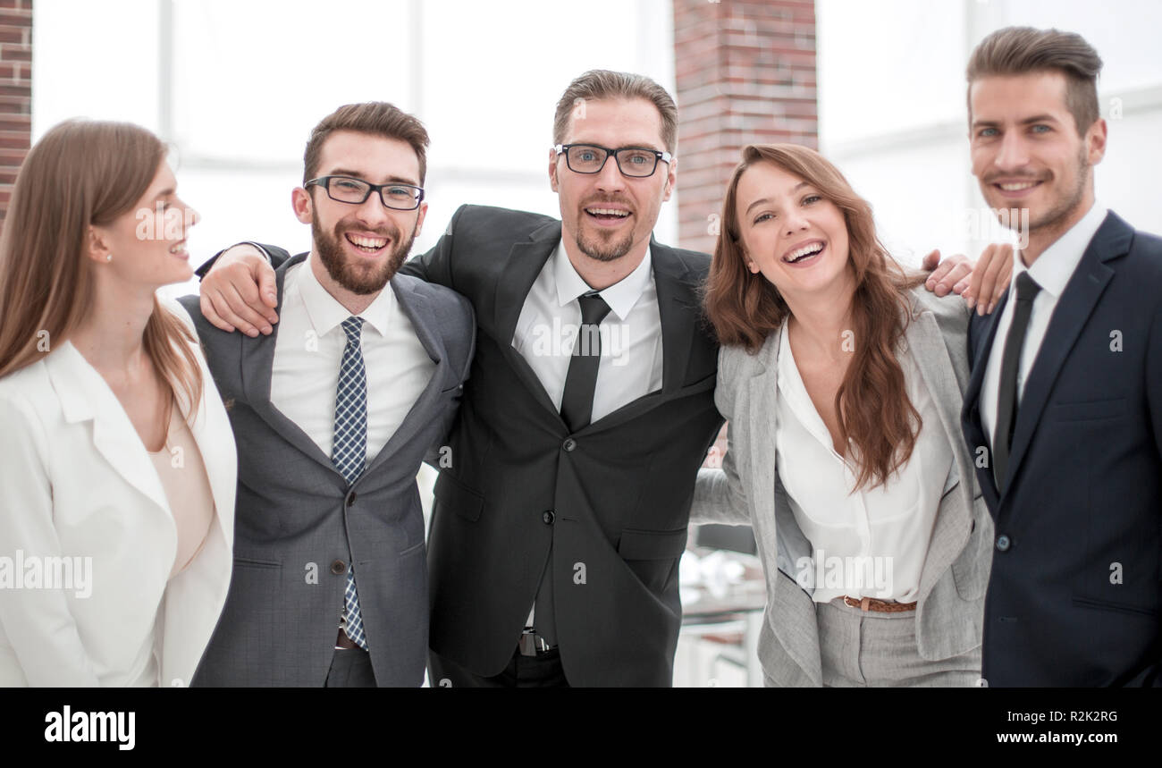 happy business team standing together Stock Photo - Alamy