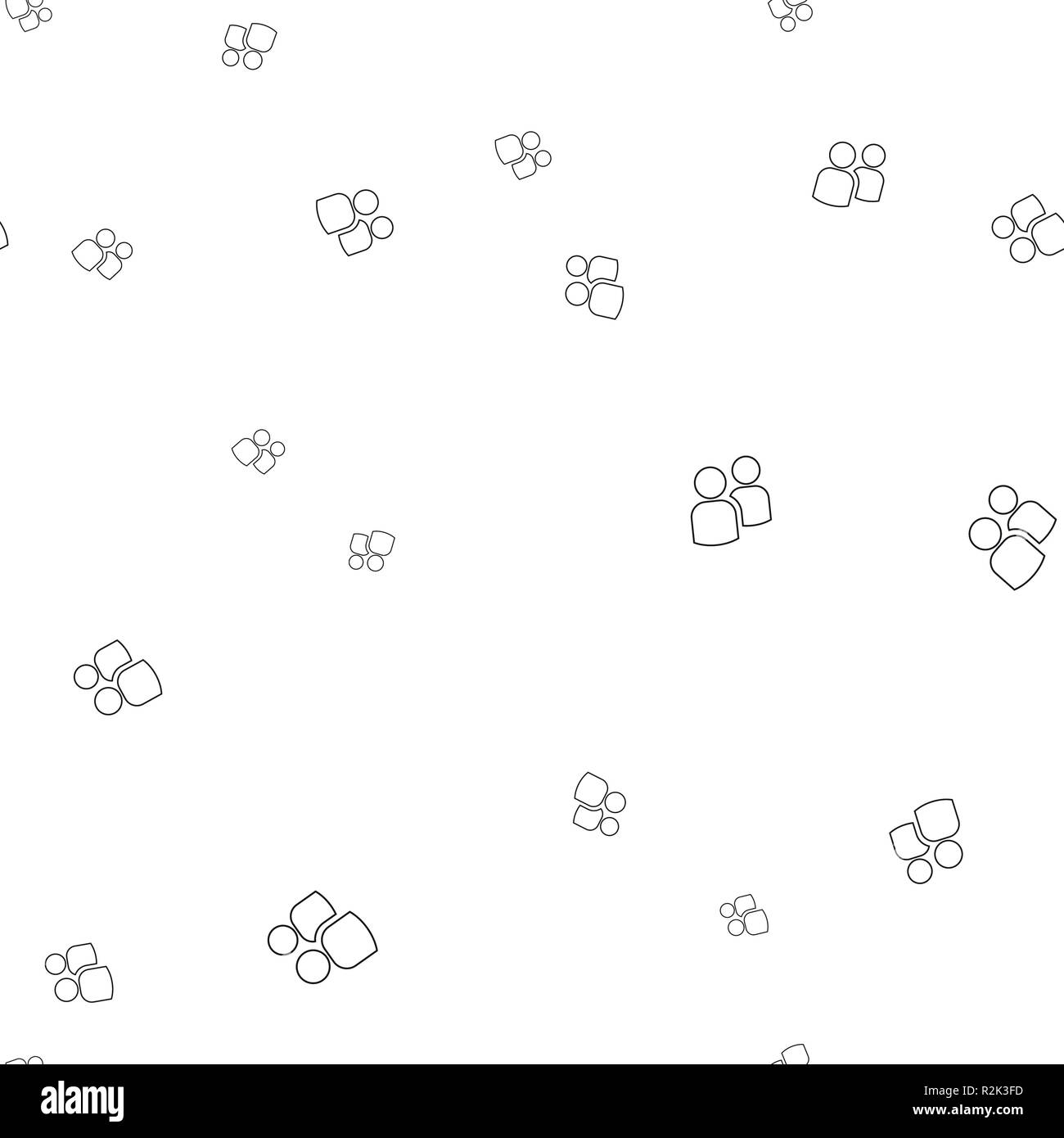 Icon two contours of people seamless pattern. Simple vector ...