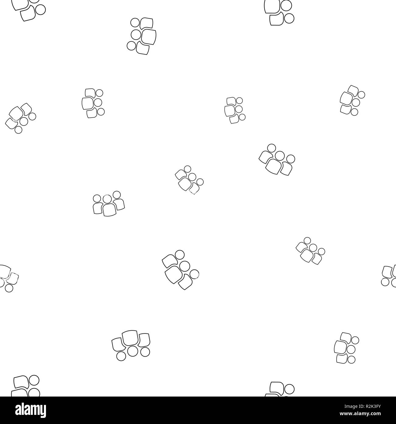 Icon of group of three people seamless pattern. Simple vector ...