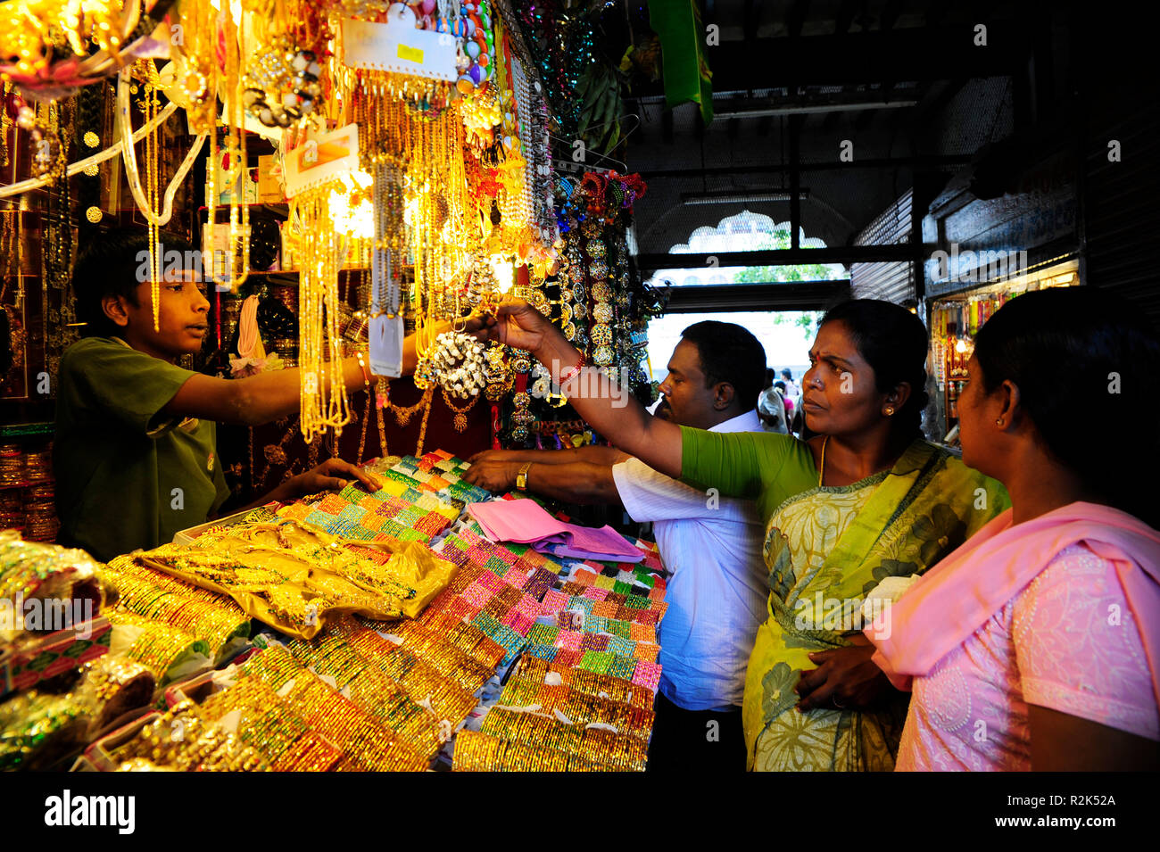 Indian womans at an shops at Devaraja Market area, Mysore, Karnataka ...