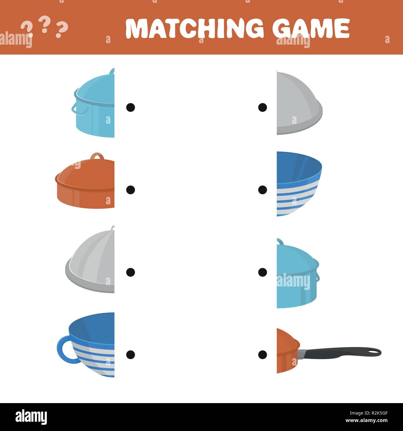 Matching game for kids. Find the right pair for each part, educational ...