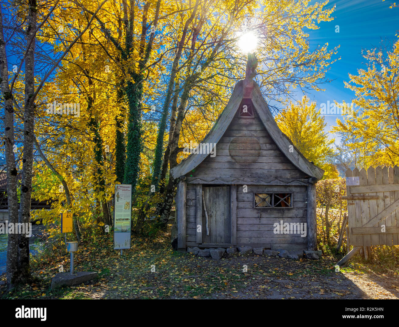 Flake Viking village, lake Walchensee, Bavaria, Germany Stock Photo - Alamy