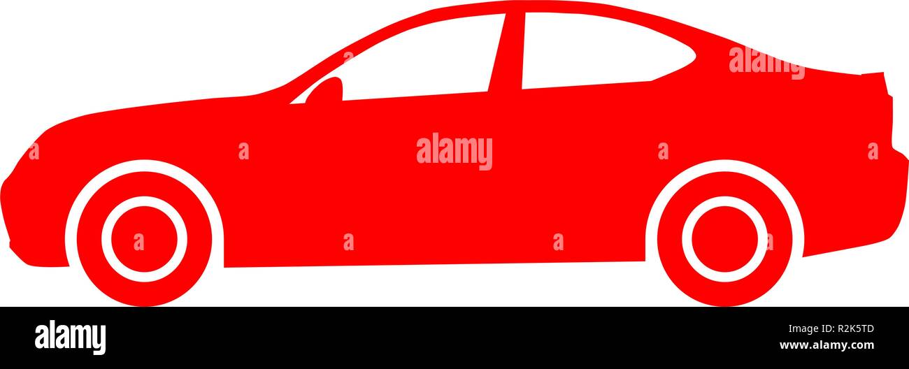 Car symbol icon - red, 2d, isolated - vector illustration Stock Vector ...