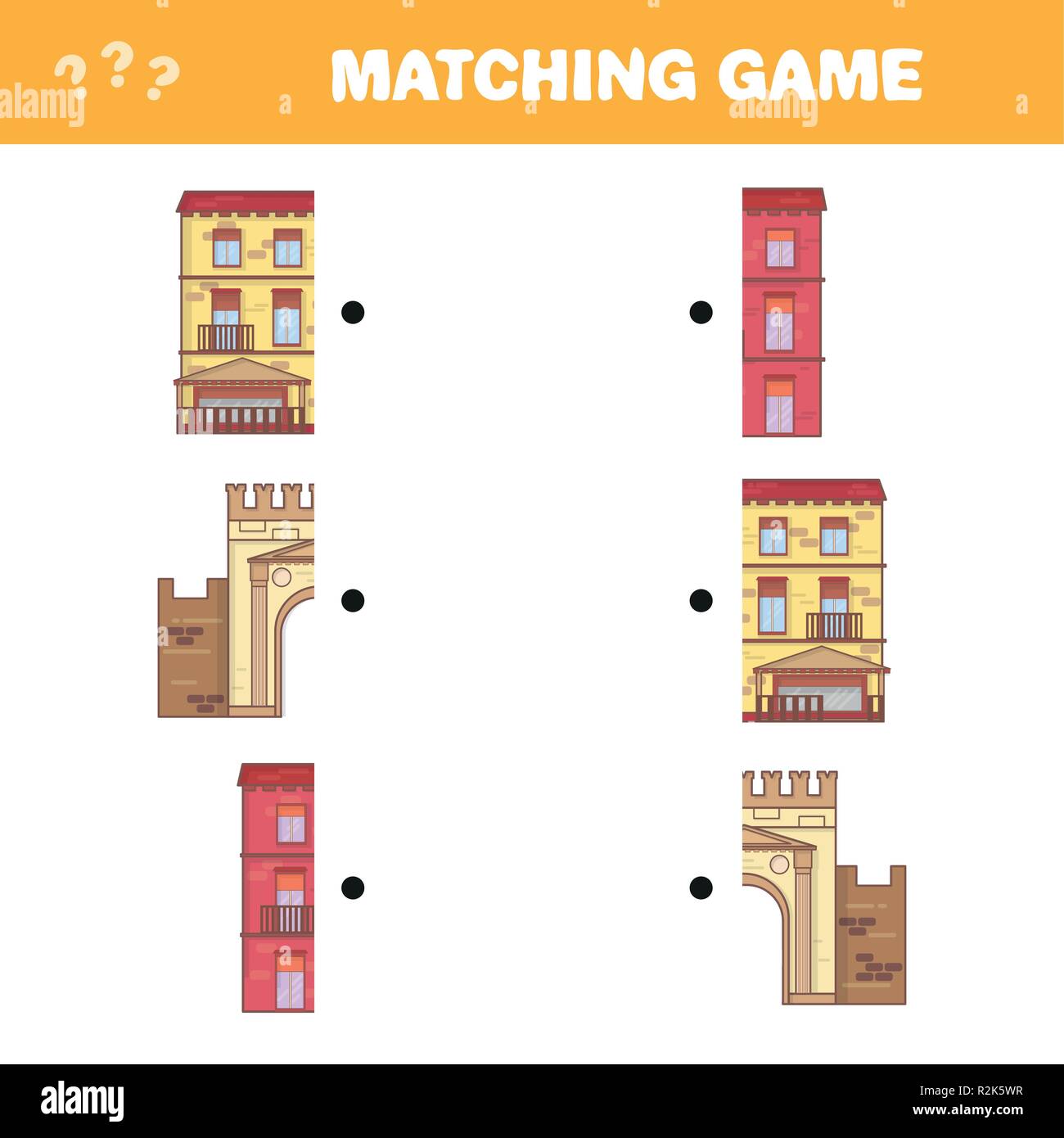 Find right pair for each part, educational game. Cartoon vector ...