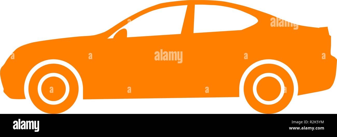 Car symbol icon - orange, 2d, isolated - vector illustration Stock ...
