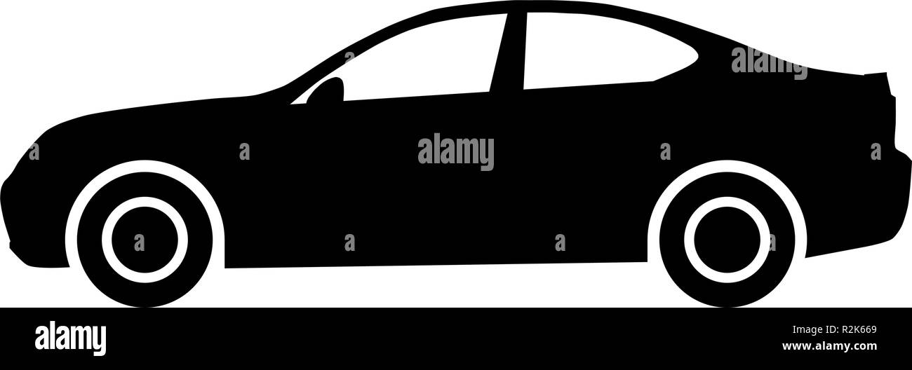 Car symbol icon - black, 2d, isolated - vector illustration Stock ...