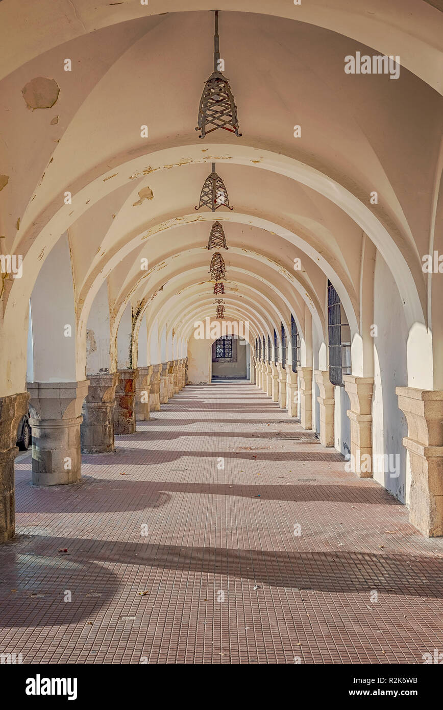 An old portico in Rhodes town, Greece on a bright summer's day Stock ...