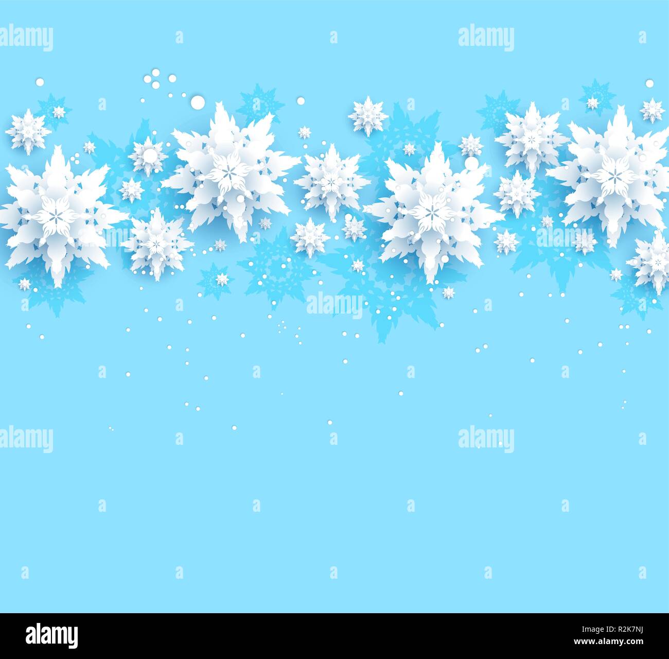Blue Realistic snowflakes border Stock Vector Image & Art - Alamy