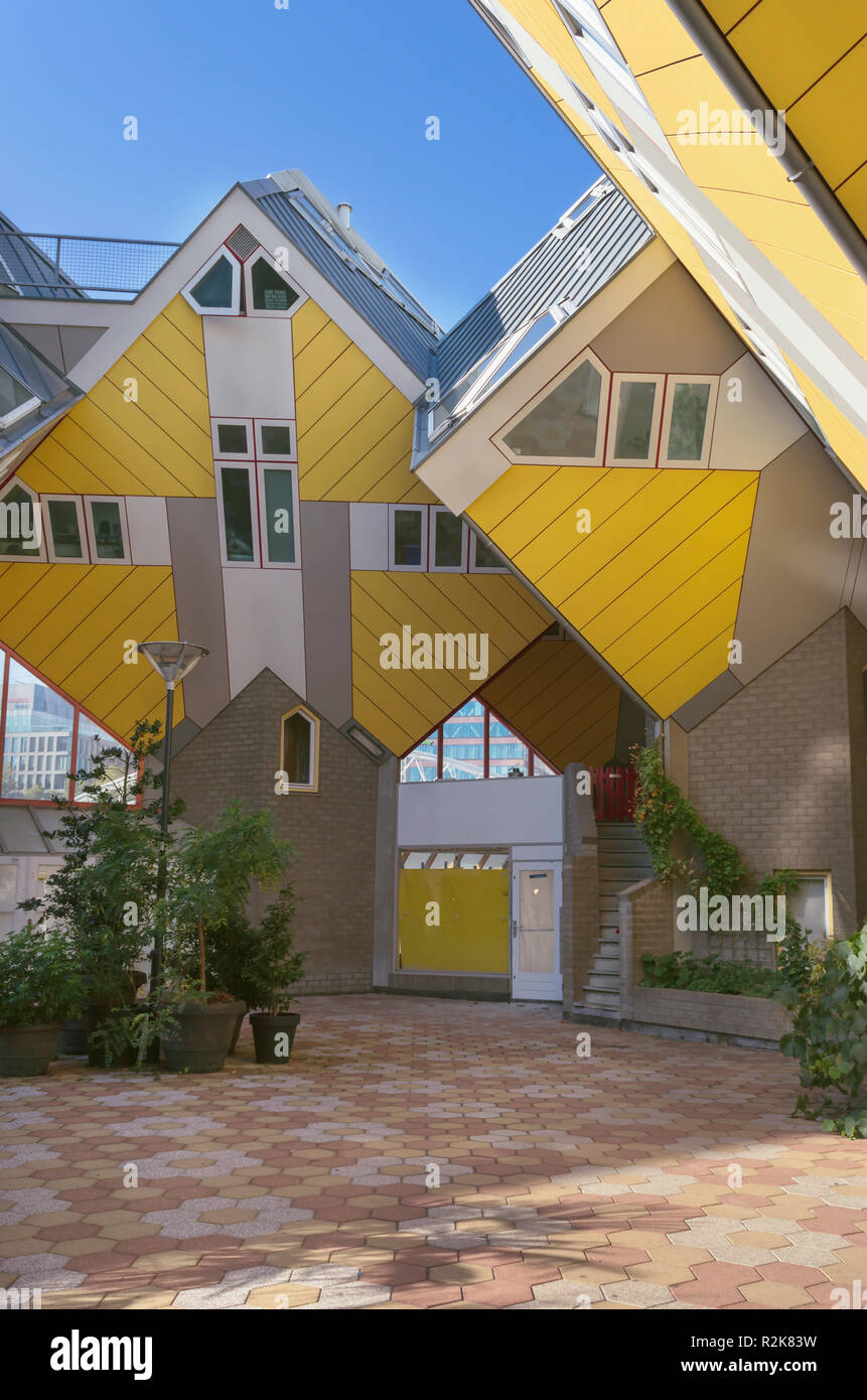 Rotterdam, The Netherlands, October 6, 2018: View on famous cube houses ...