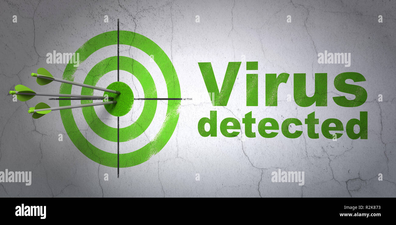 Protection concept: target and Virus Detected on wall background Stock ... Protection concept: target and Virus Detected on wall background Stock ...