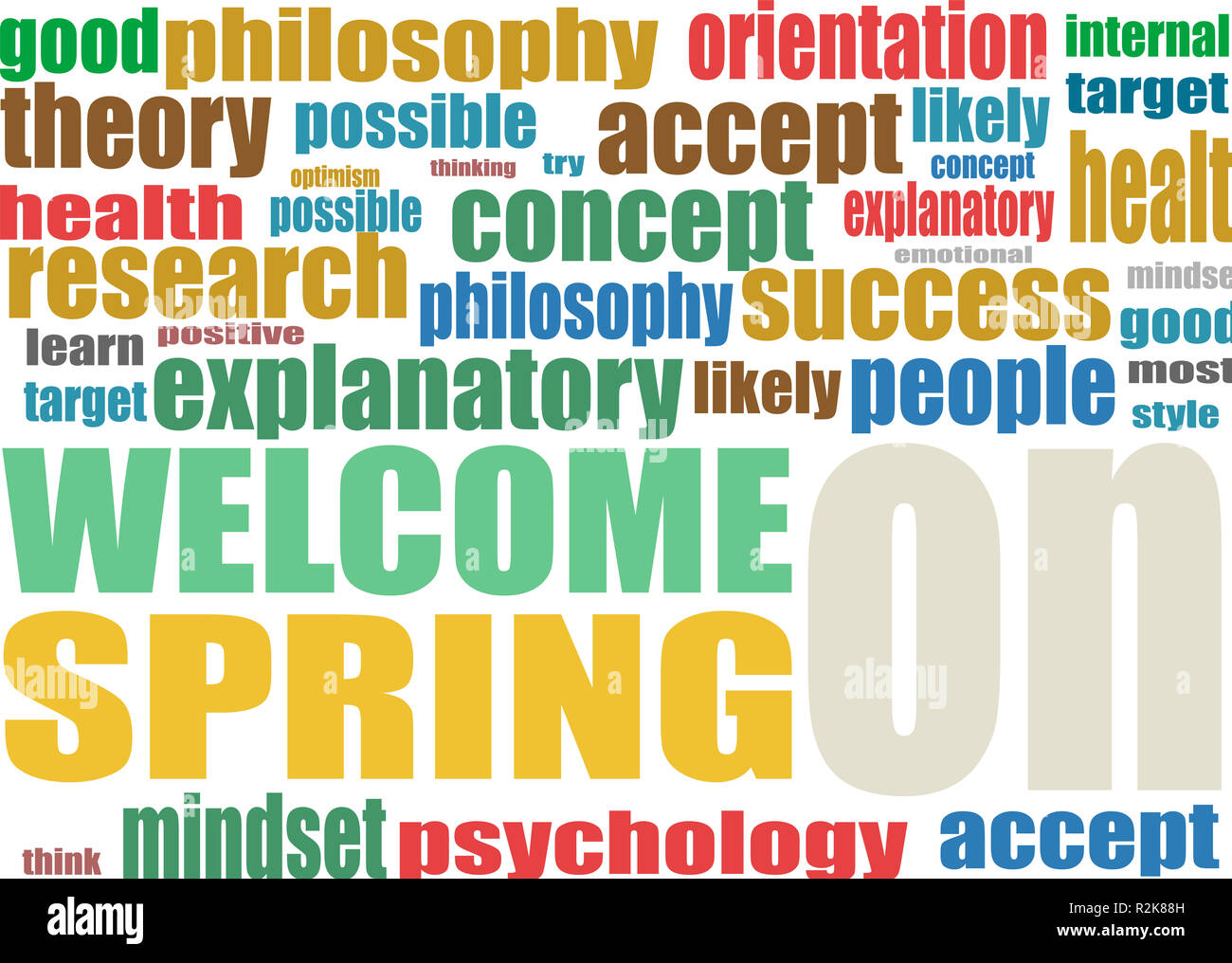 Welcome spring words on holiday card Stock Photo - Alamy