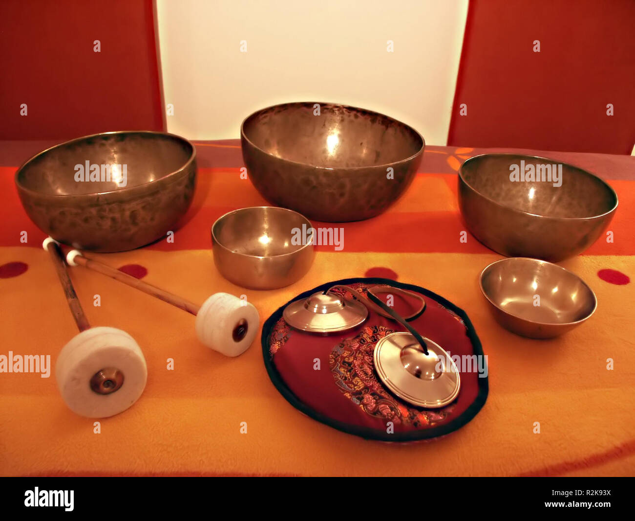 singing bowls and cymbals Stock Photo - Alamy