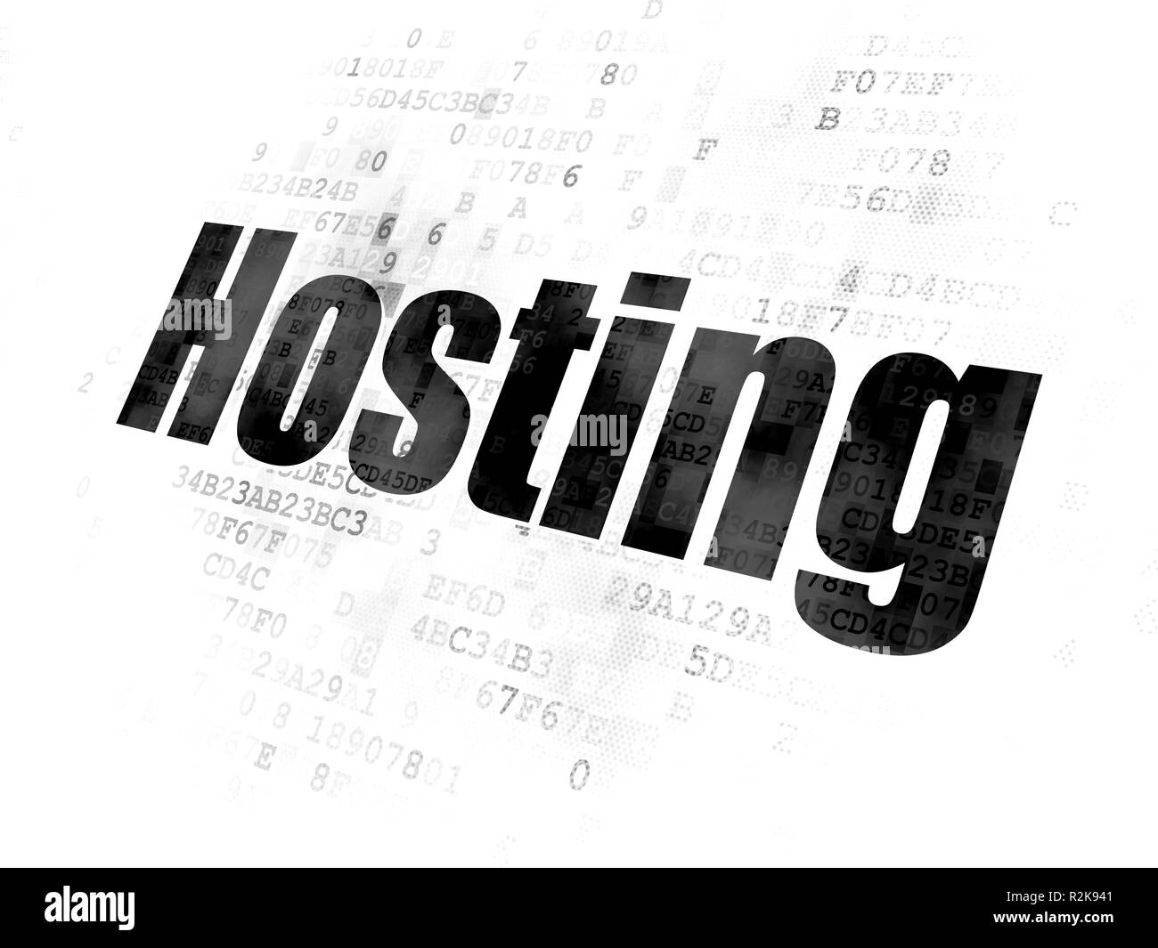 Web development concept: Hosting on Digital background Stock Photo - Alamy