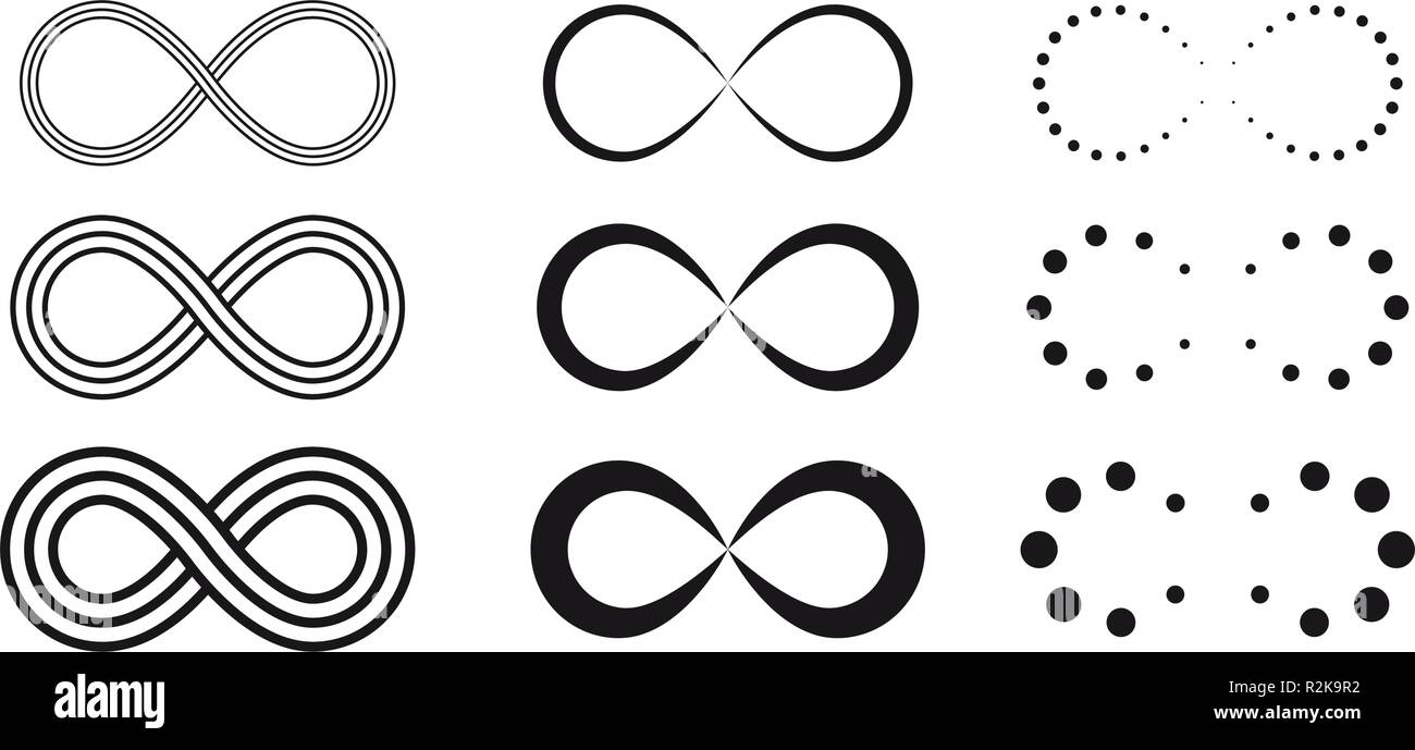 Infinity symbols. Eternal, limitless, endless, life icons or signs ...