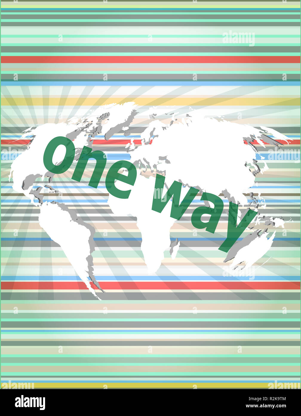 one way word on touch screen interface. concept of citation, info ...