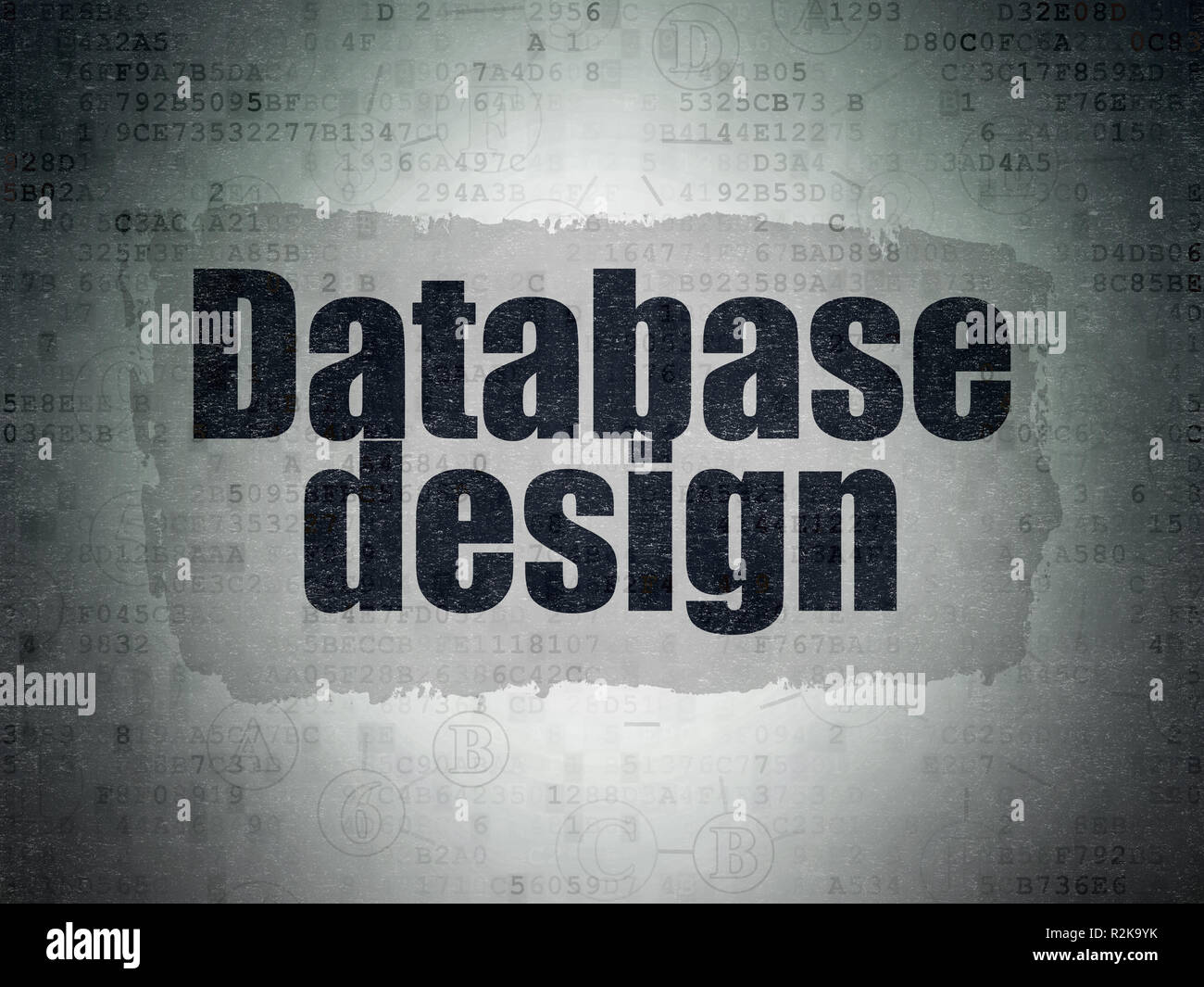Software concept: Database Design on Digital Data Paper background ...