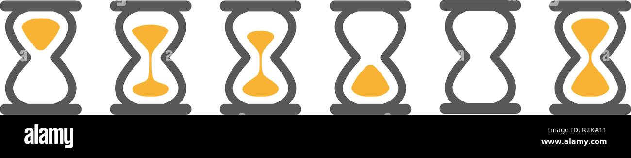 Hourglass various icons for animation frames. Gray sandglass, sandclock ...