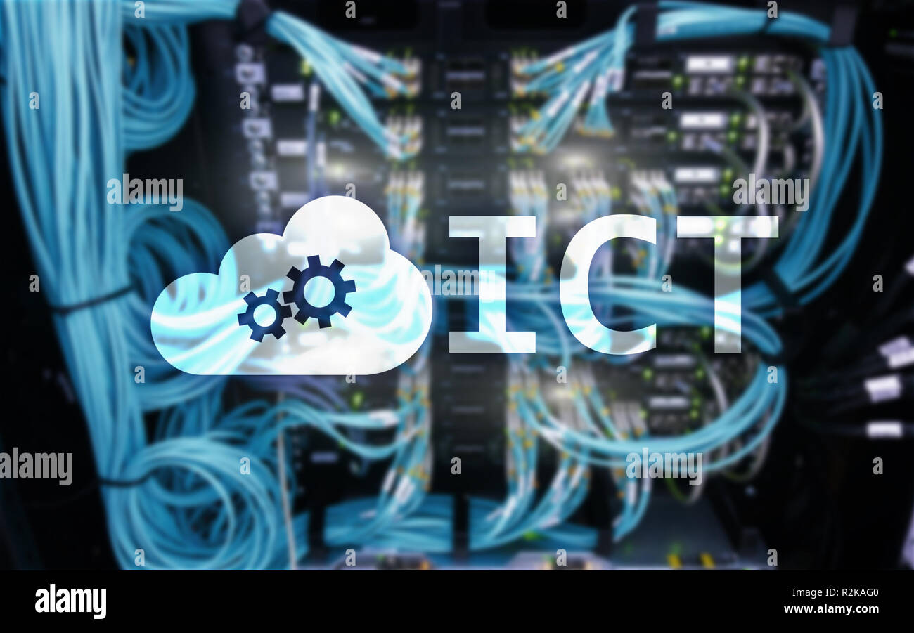 ICT - information and communications technology concept on server room ...