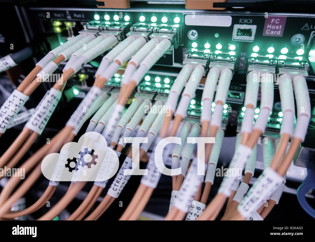ICT - information and communications technology concept on server room ...